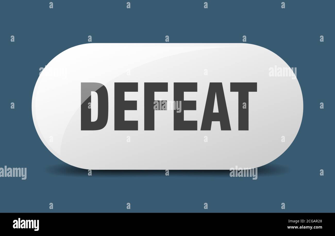 defeat button. rounded glass sign. sticker. banner Stock Vector Image ...