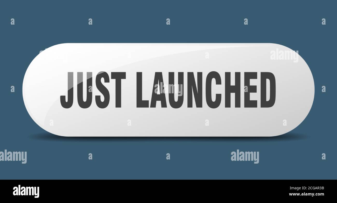 just launched button. rounded glass sign. sticker. banner Stock Vector ...
