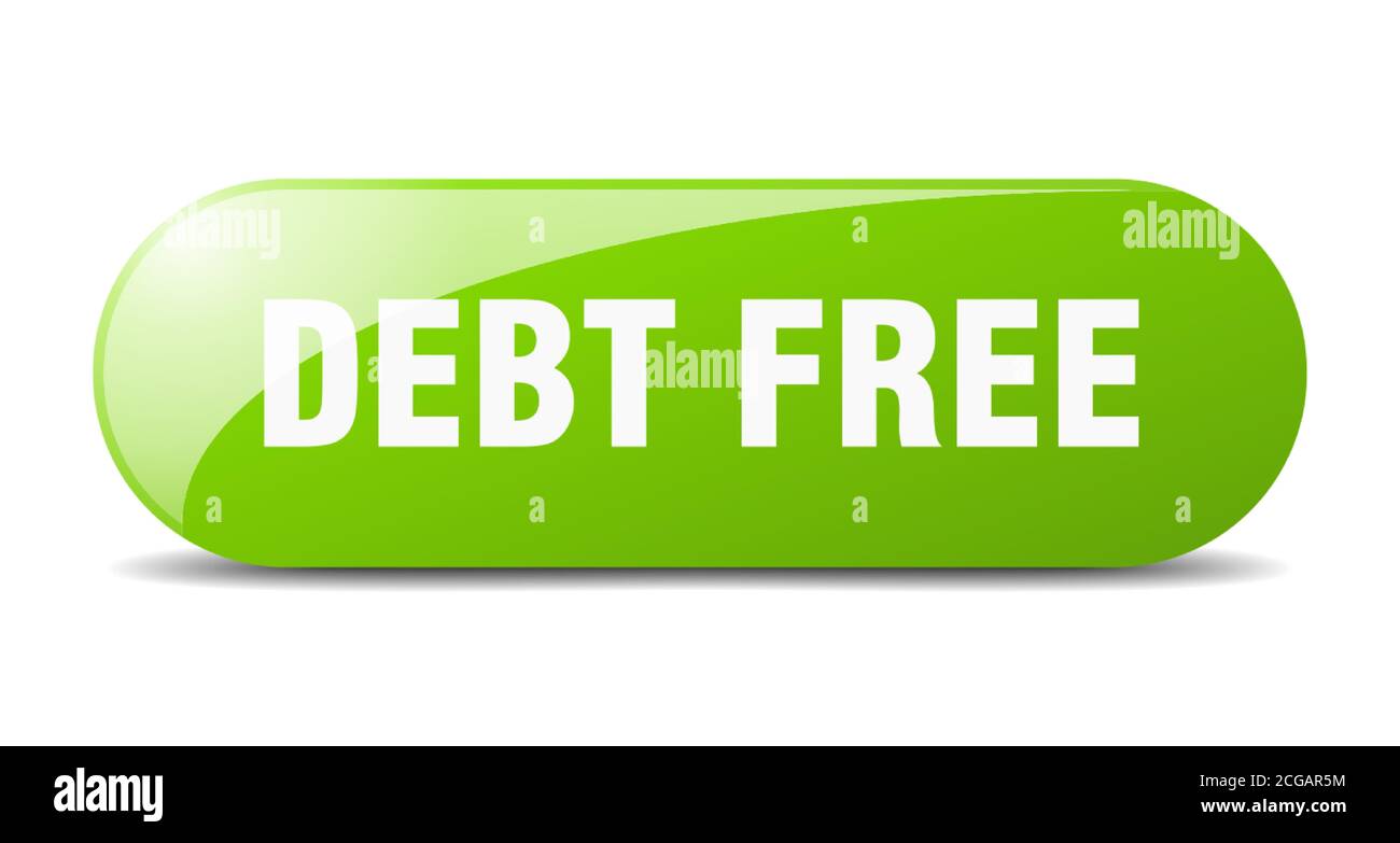 debt free button. rounded glass sign. sticker. banner Stock Vector ...