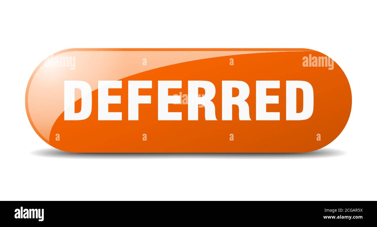 deferred button. rounded glass sign. sticker. banner Stock Vector Image ...