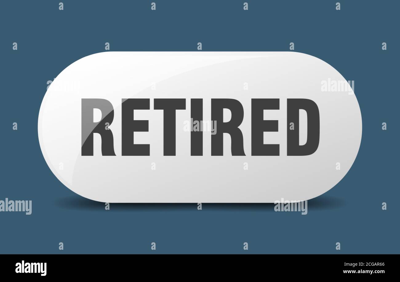 retired button. rounded glass sign. sticker. banner Stock Vector Image ...