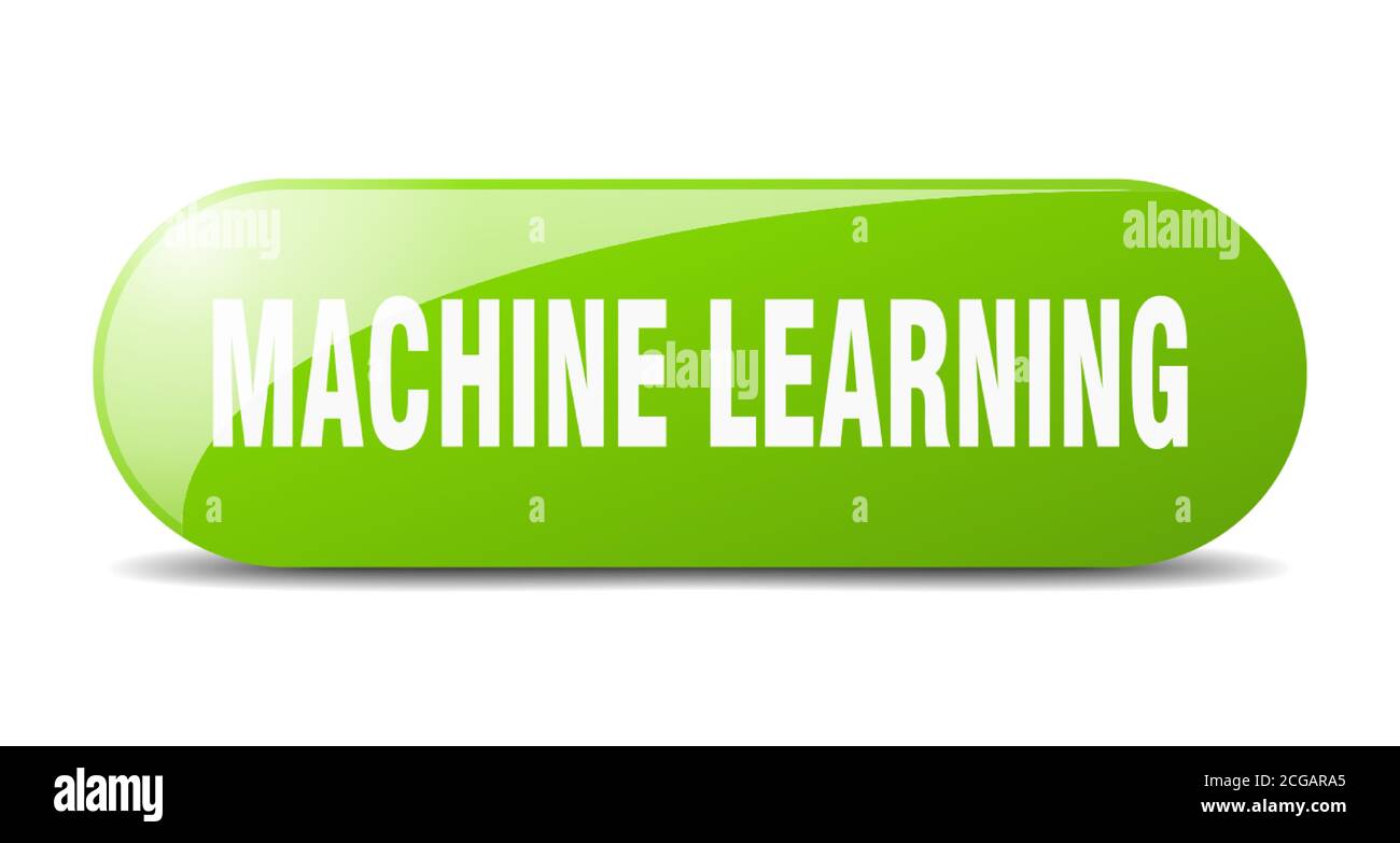 machine learning button. rounded glass sign. sticker. banner Stock ...