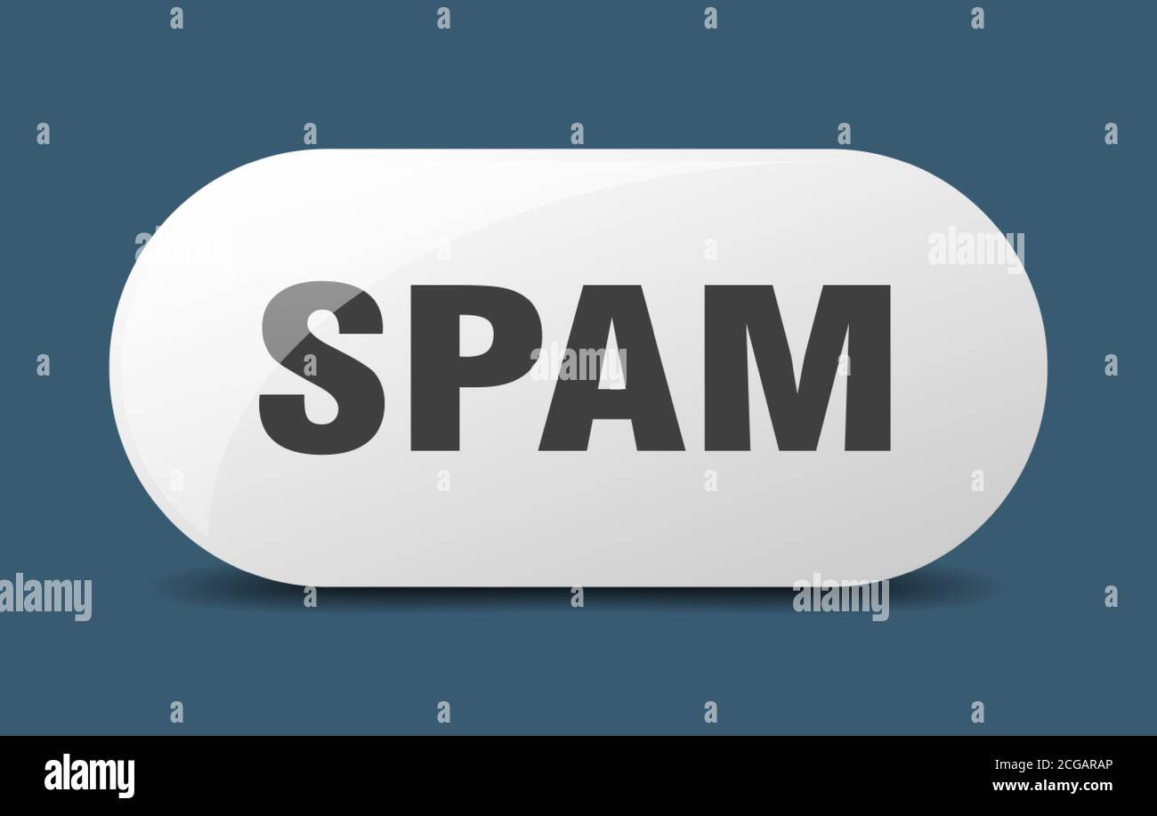 spam button. rounded glass sign. sticker. banner Stock Vector Image ...