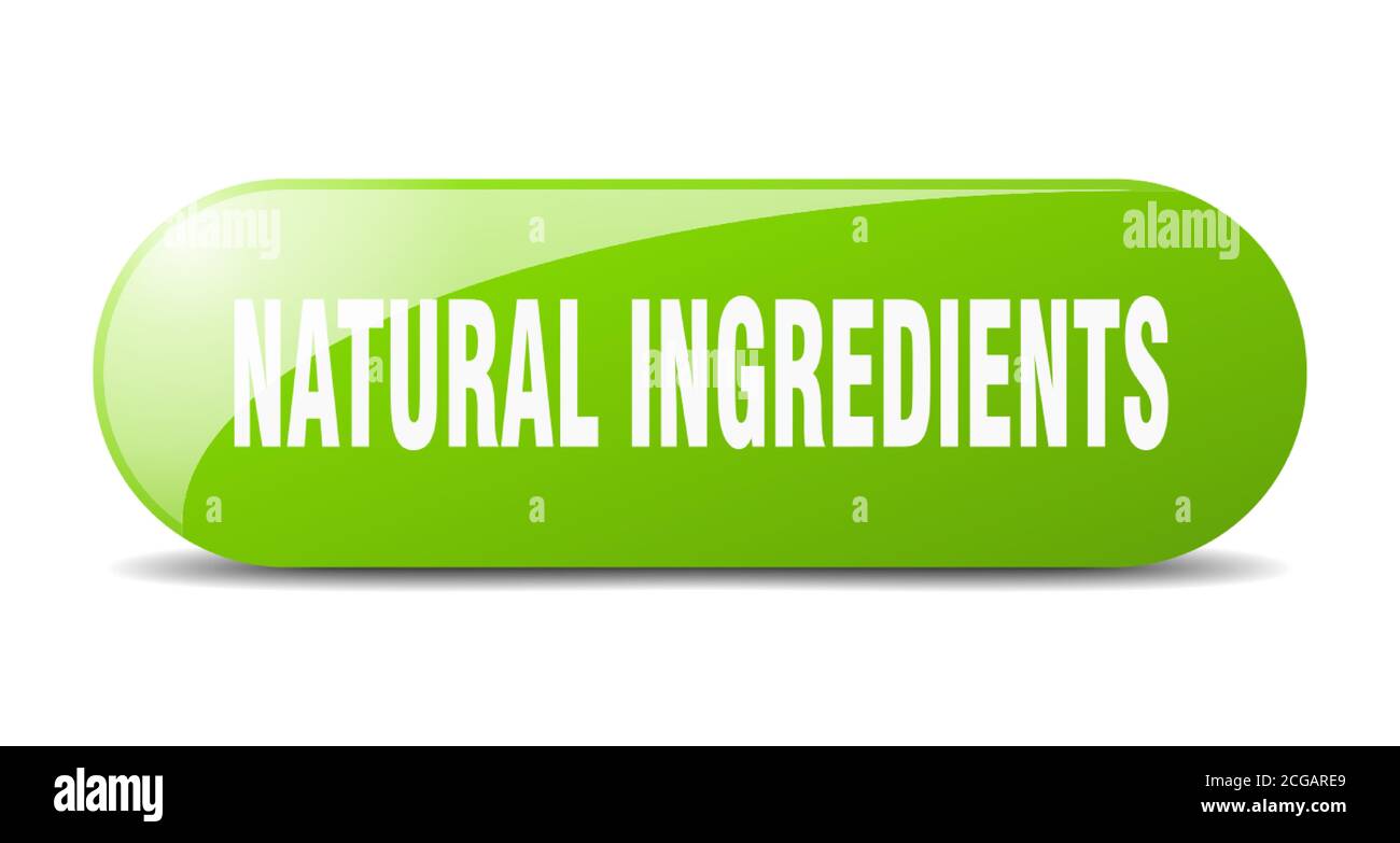 natural ingredients button. rounded glass sign. sticker. banner Stock ...