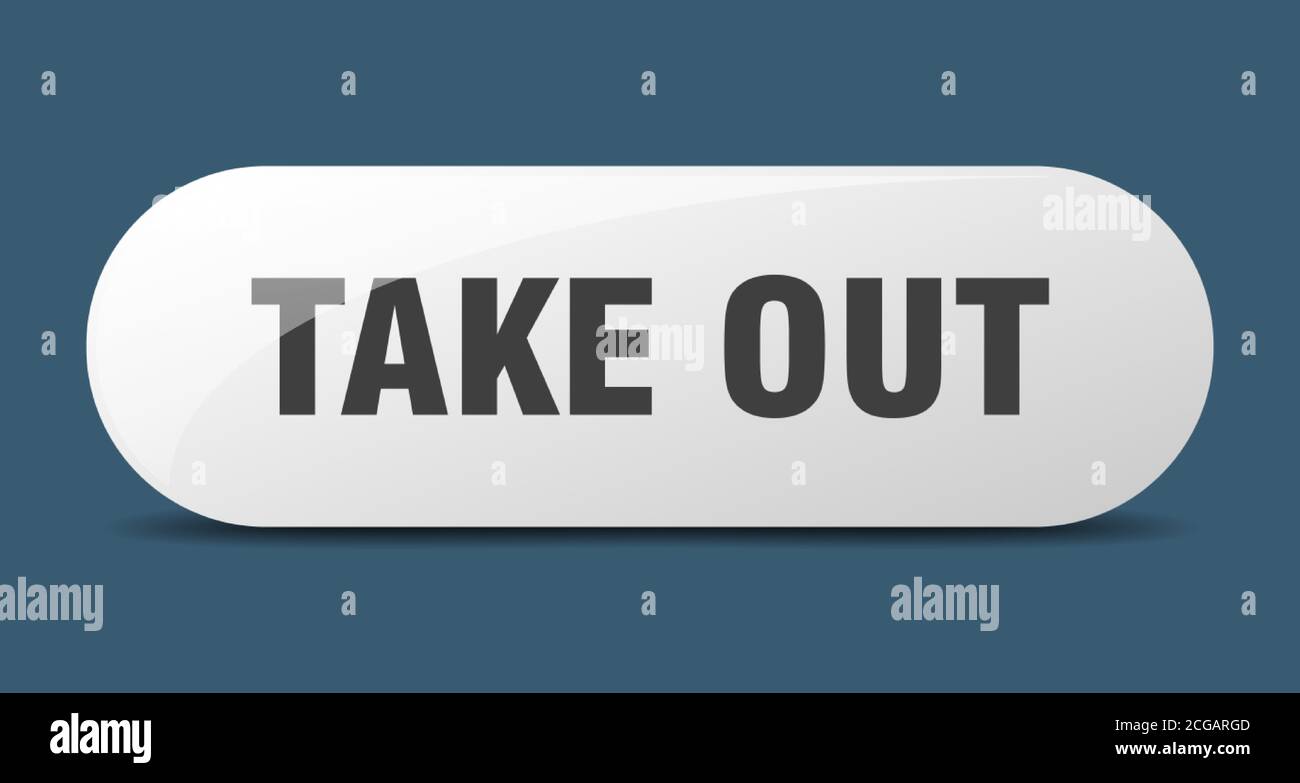 take out button. rounded glass sign. sticker. banner Stock Vector Image ...