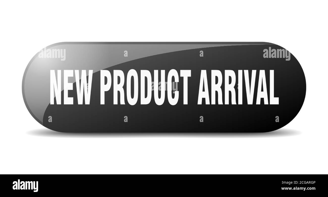 new product arrival button. rounded glass sign. sticker. banner Stock ...