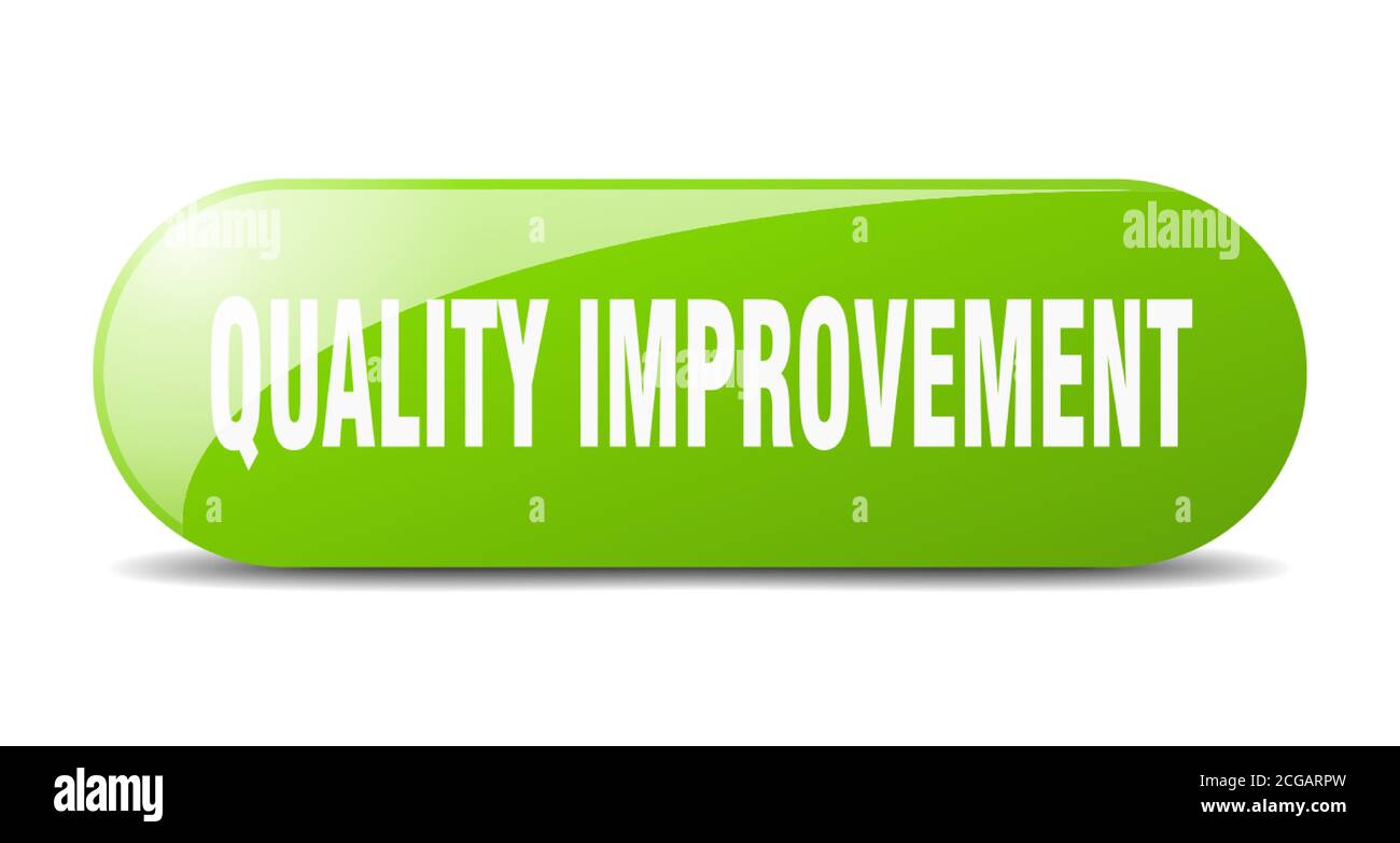 quality improvement button. rounded glass sign. sticker. banner Stock ...