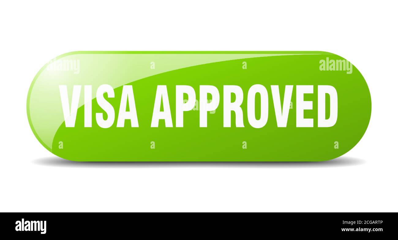 visa approved button. rounded glass sign. sticker. banner Stock Vector ...
