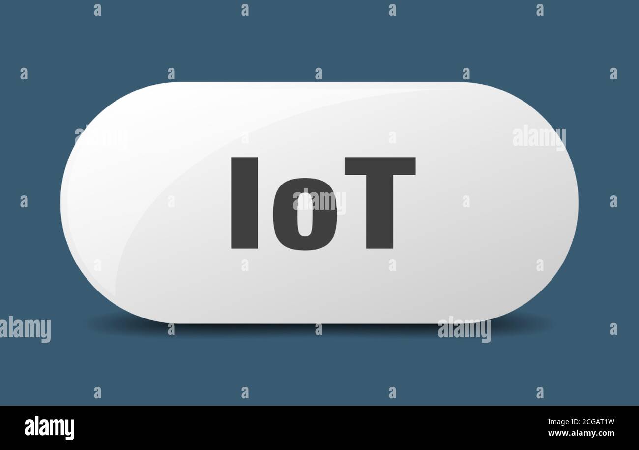iot button. rounded glass sign. sticker. banner Stock Vector Image ...