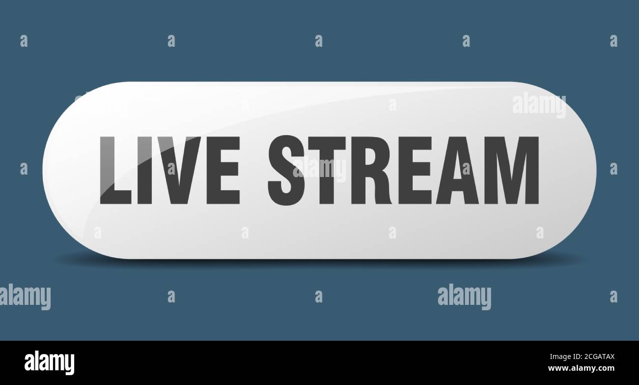 live stream button. rounded glass sign. sticker. banner Stock Vector ...