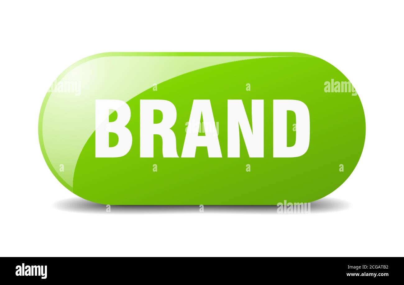 brand button. rounded glass sign. sticker. banner Stock Vector Image ...