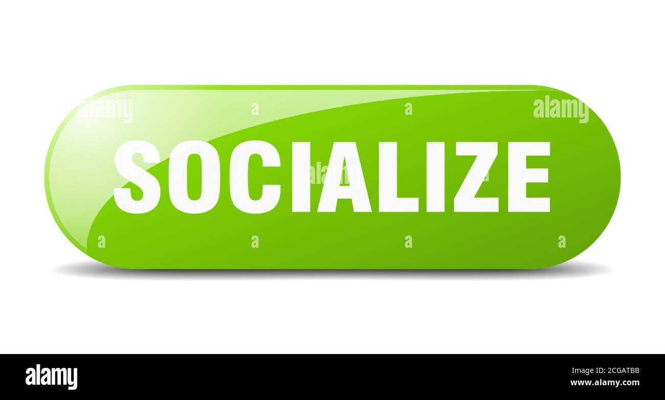 socialize button. rounded glass sign. sticker. banner Stock Vector ...