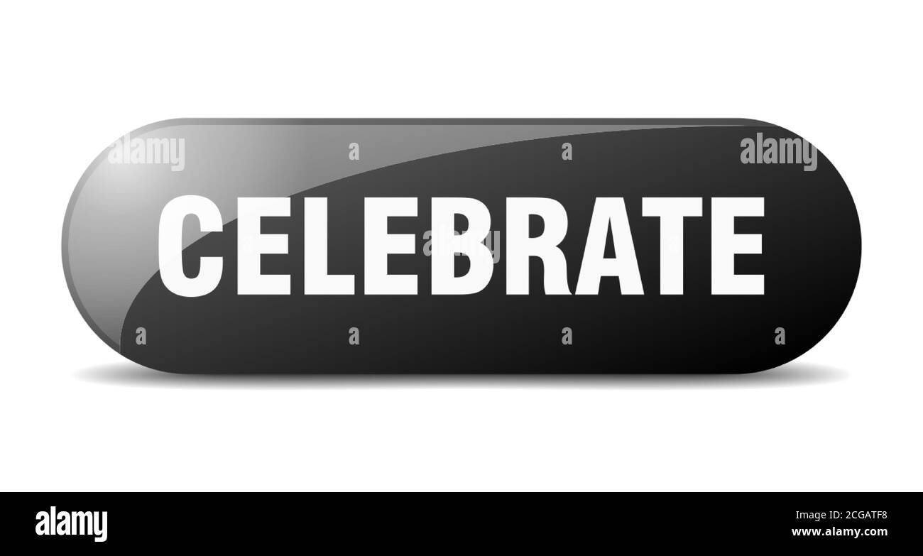 celebrate button. rounded glass sign. sticker. banner Stock Vector ...