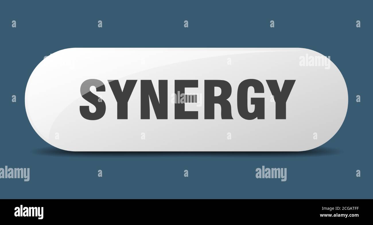 synergy button. rounded glass sign. sticker. banner Stock Vector Image ...