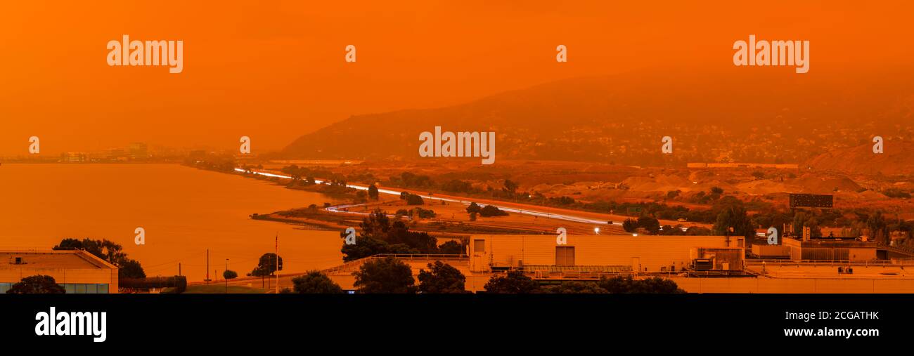 Thick orange haze above San Francisco on September 9 2020 from record ...