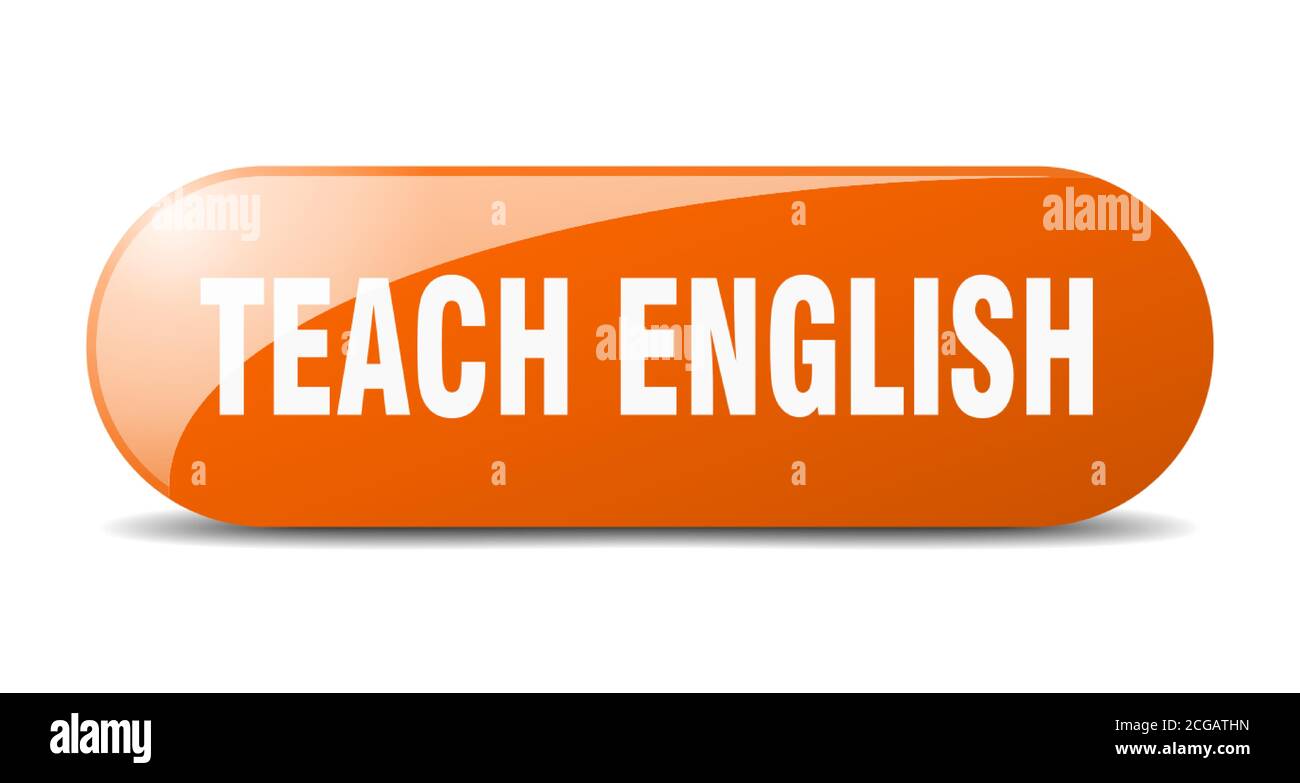 teach english button. rounded glass sign. sticker. banner Stock Vector ...