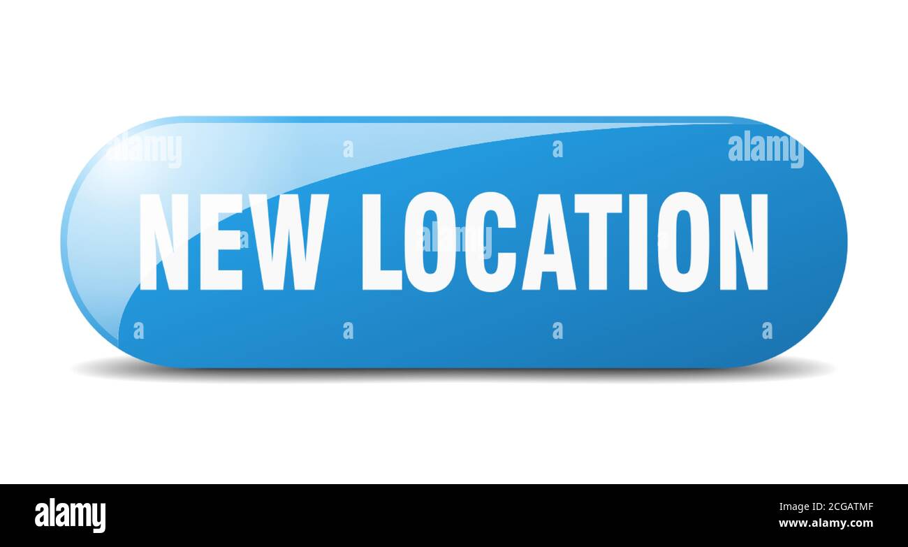 new location button. rounded glass sign. sticker. banner Stock Vector ...