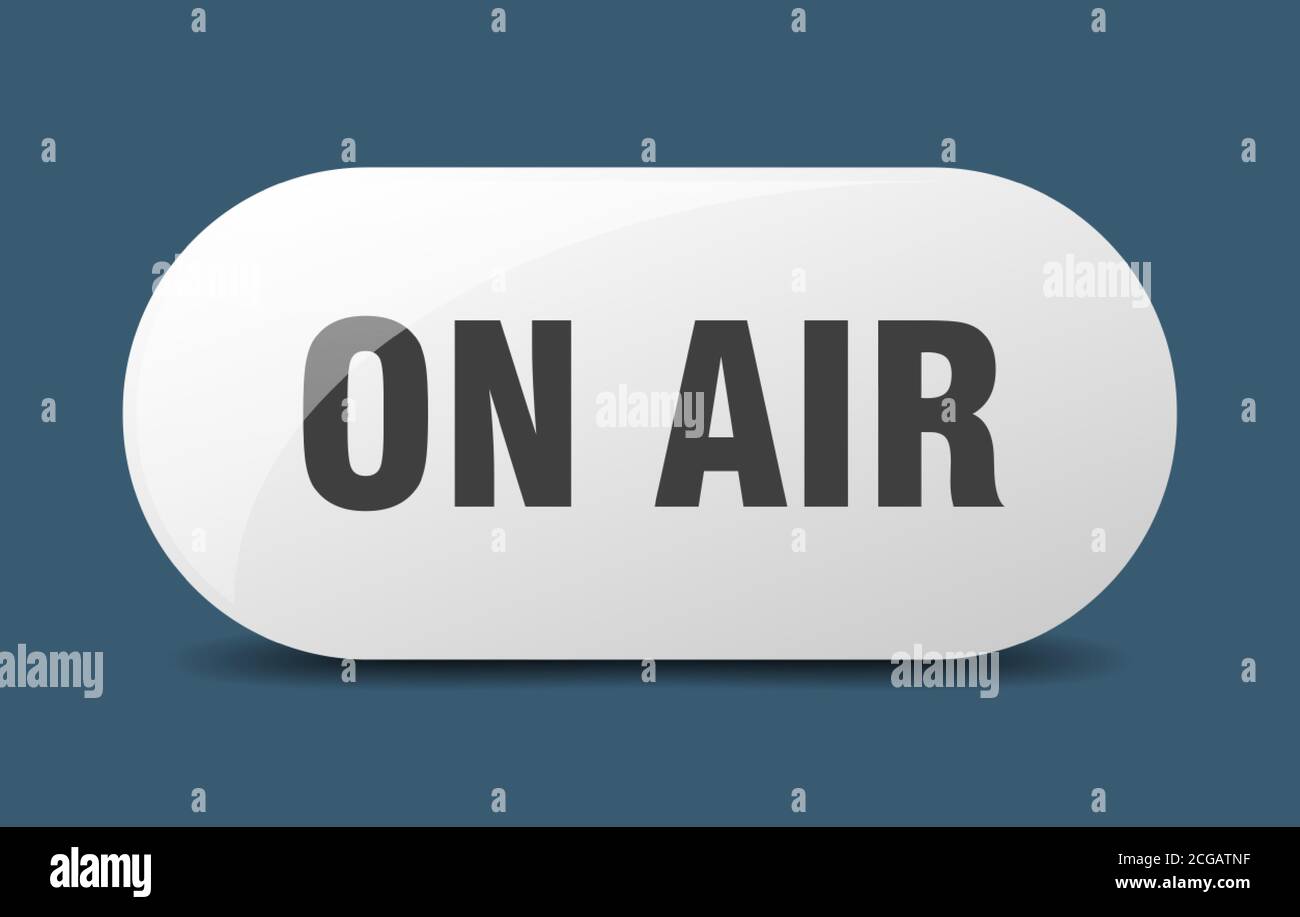 on air button. rounded glass sign. sticker. banner Stock Vector Image ...