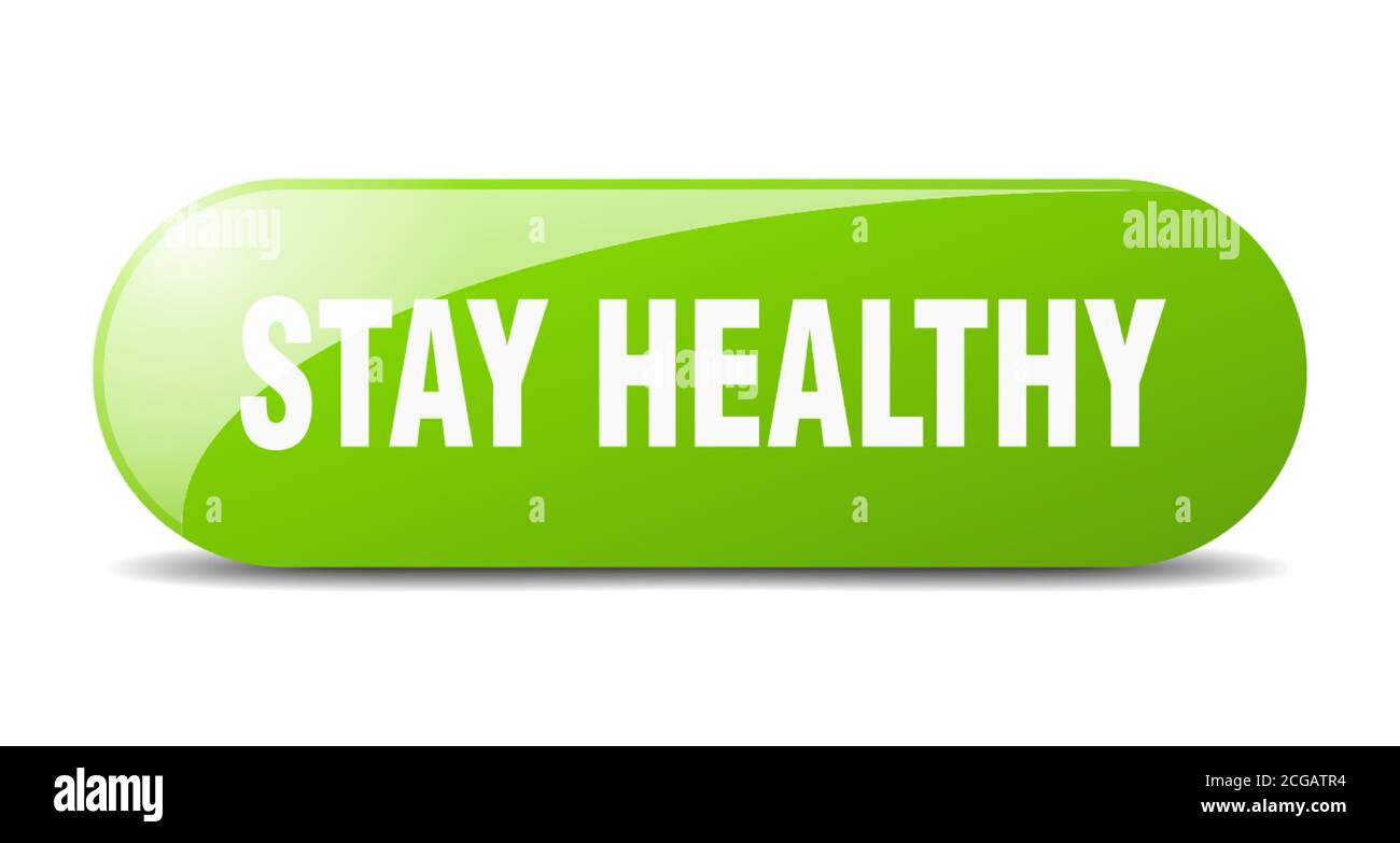 stay healthy button. rounded glass sign. sticker. banner Stock Vector ...