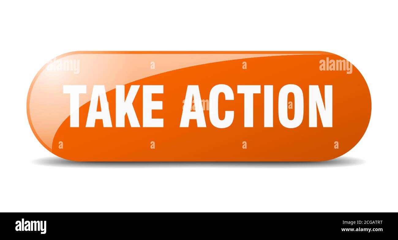 take action button. rounded glass sign. sticker. banner Stock Vector ...