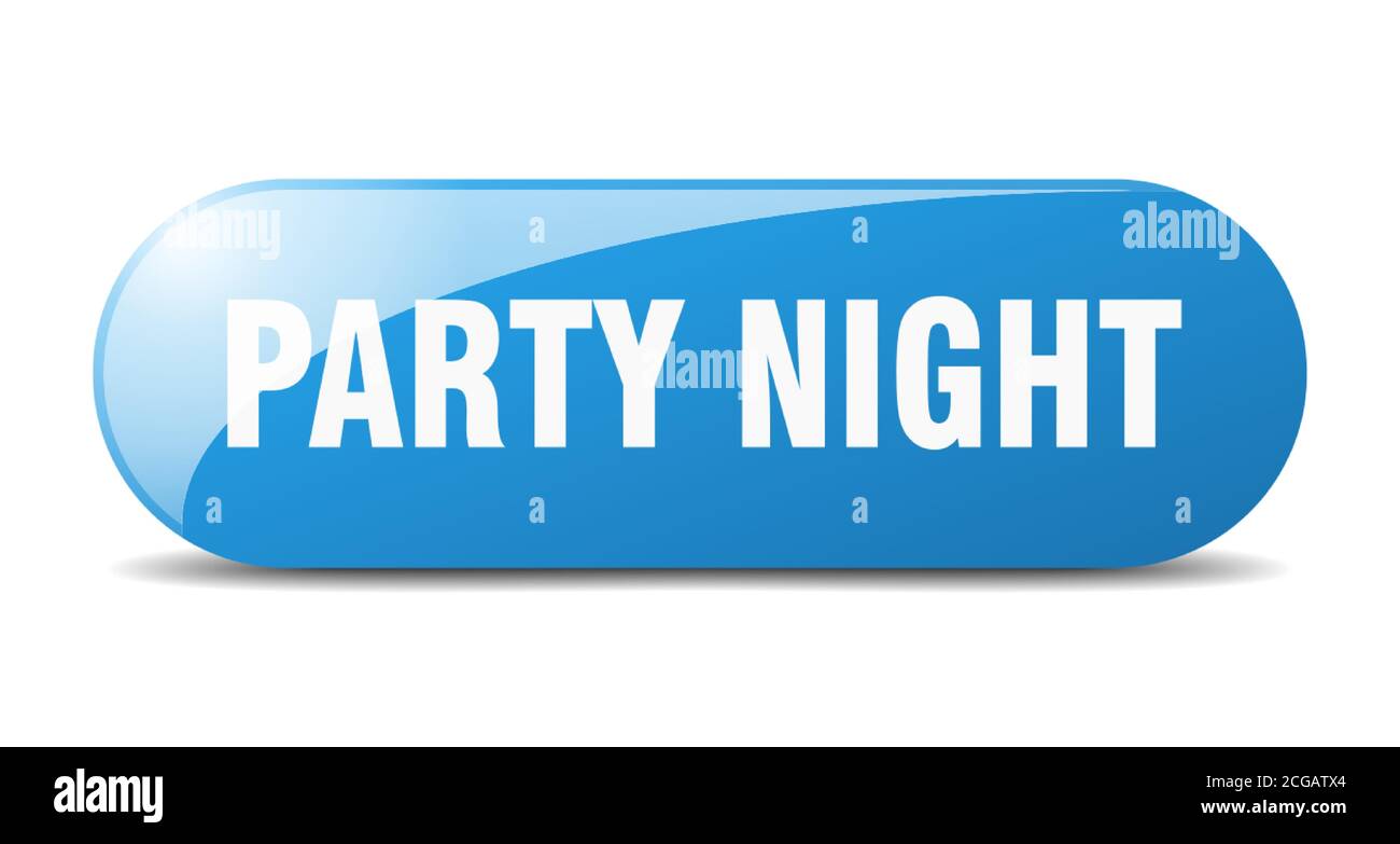 party night button. rounded glass sign. sticker. banner Stock Vector ...