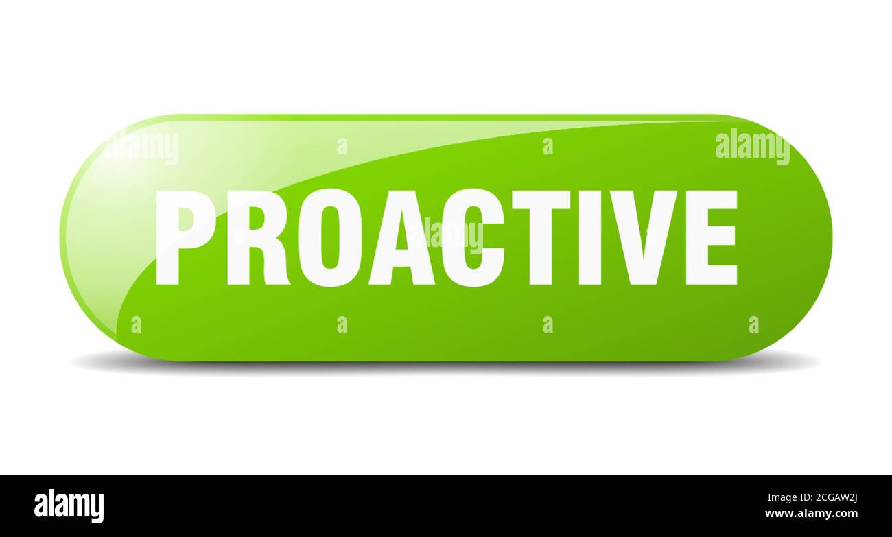 proactive button. rounded glass sign. sticker. banner Stock Vector ...