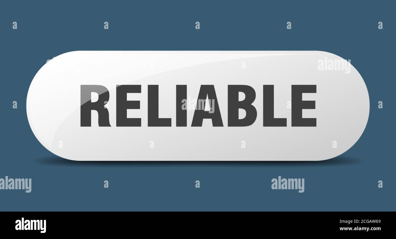 reliable button. rounded glass sign. sticker. banner Stock Vector Image ...