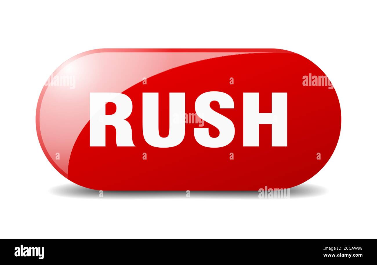 rush button. rounded glass sign. sticker. banner Stock Vector Image ...