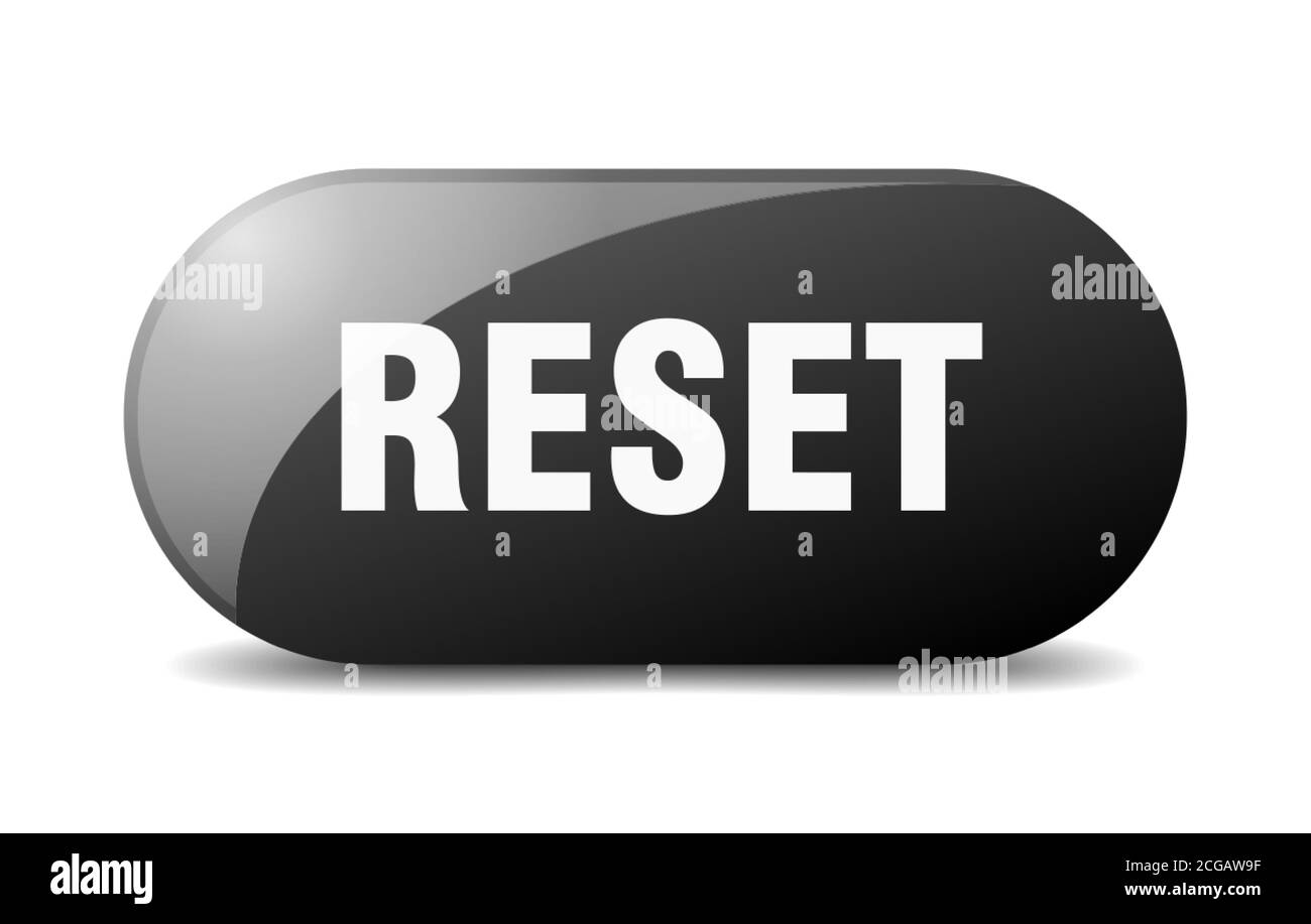 reset button. rounded glass sign. sticker. banner Stock Vector Image ...
