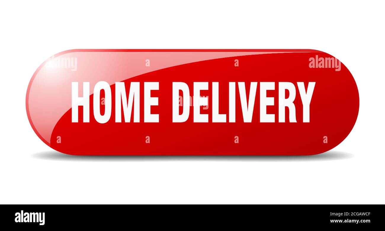 home delivery button. rounded glass sign. sticker. banner Stock Vector ...