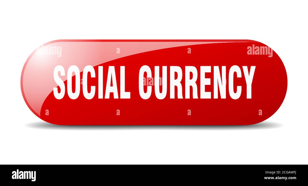 social currency button. rounded glass sign. sticker. banner Stock ...