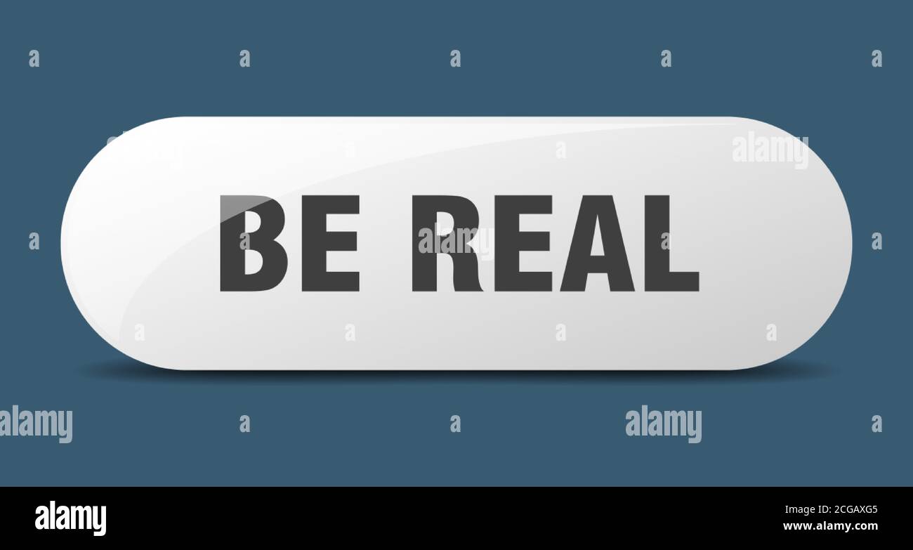 be real button. rounded glass sign. sticker. banner Stock Vector Image ...
