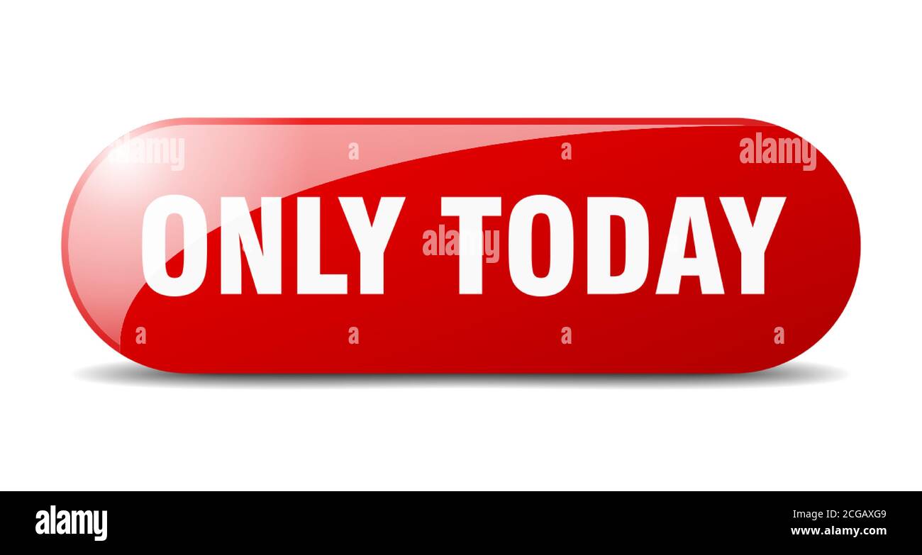 only today button. rounded glass sign. sticker. banner Stock Vector ...