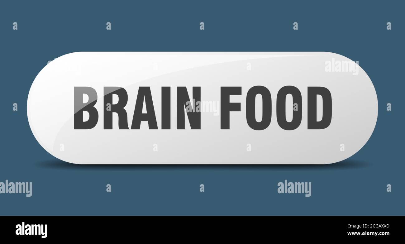 brain food button. rounded glass sign. sticker. banner Stock Vector ...