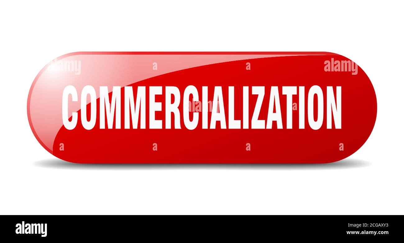 commercialization button. rounded glass sign. sticker. banner Stock ...