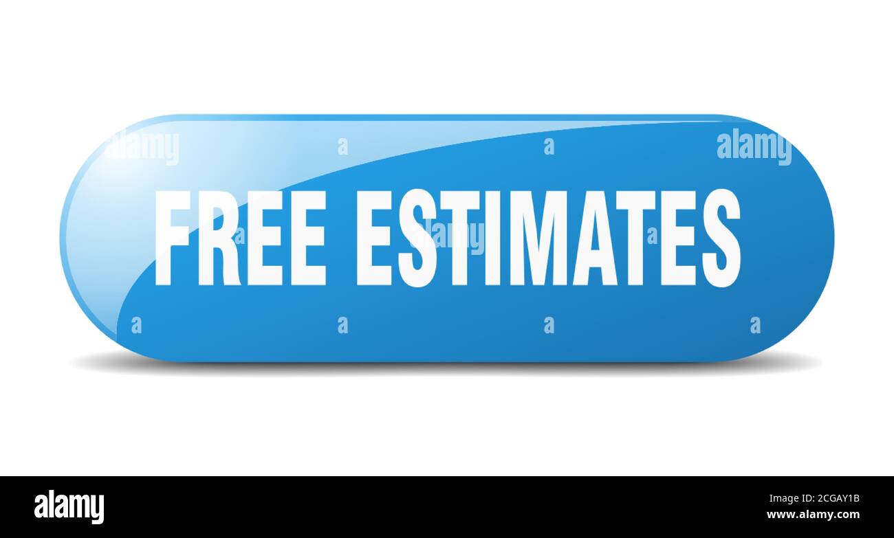 free estimates button. rounded glass sign. sticker. banner Stock Vector ...