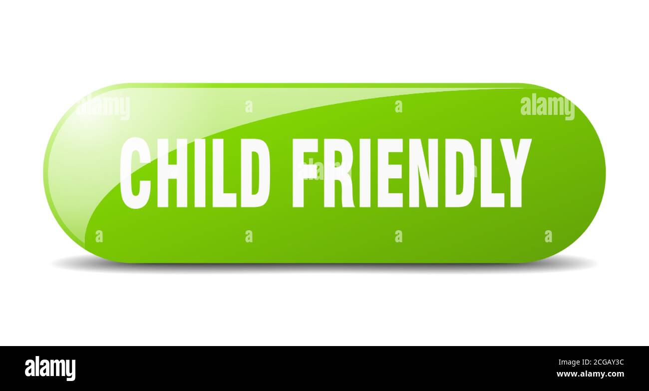 child friendly button. rounded glass sign. sticker. banner Stock Vector ...