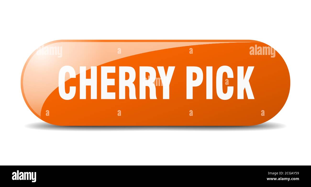 cherry pick button. rounded glass sign. sticker. banner Stock Vector ...