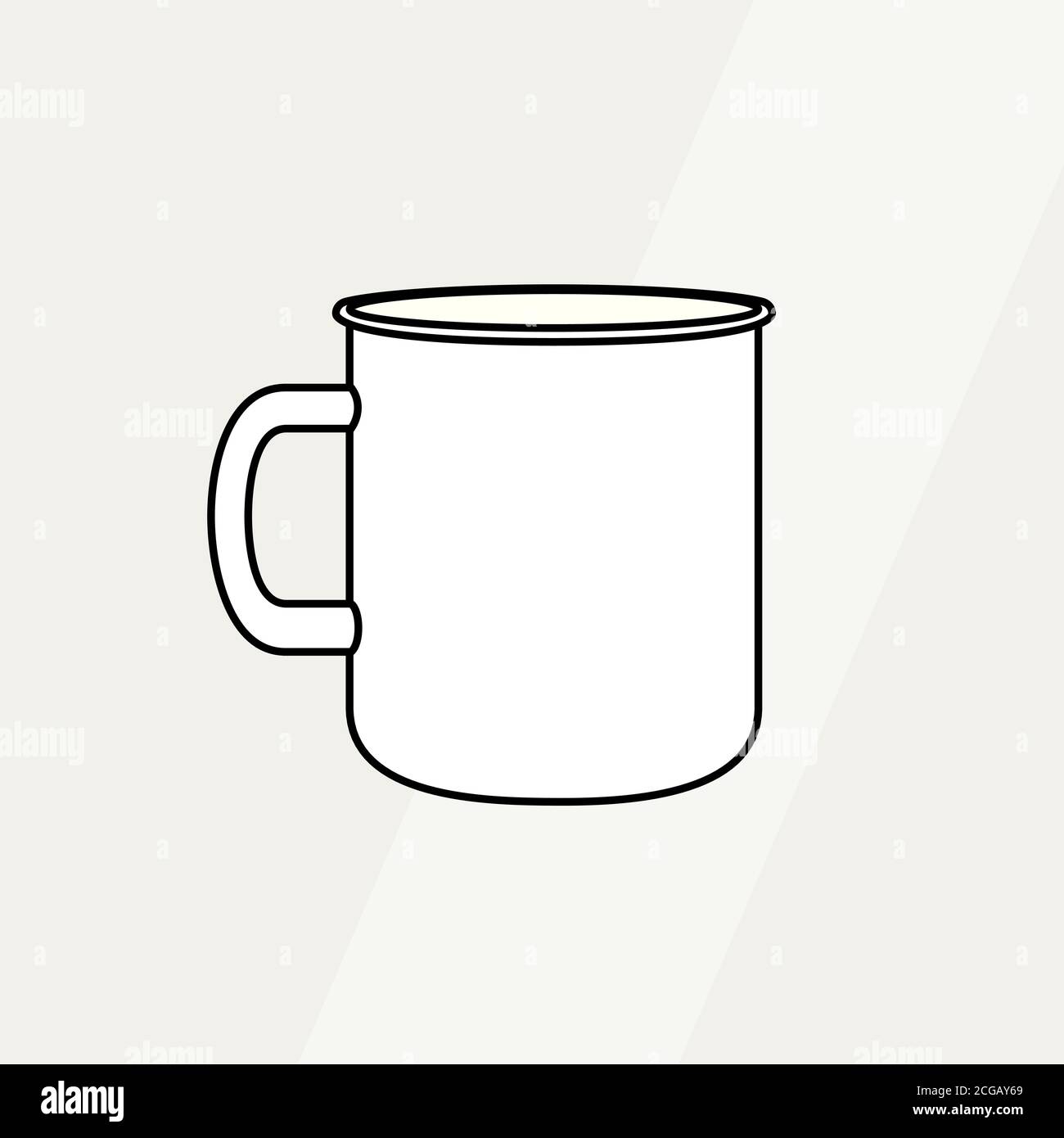 Tea cup simple form vector illustration. Vector line illustration ...