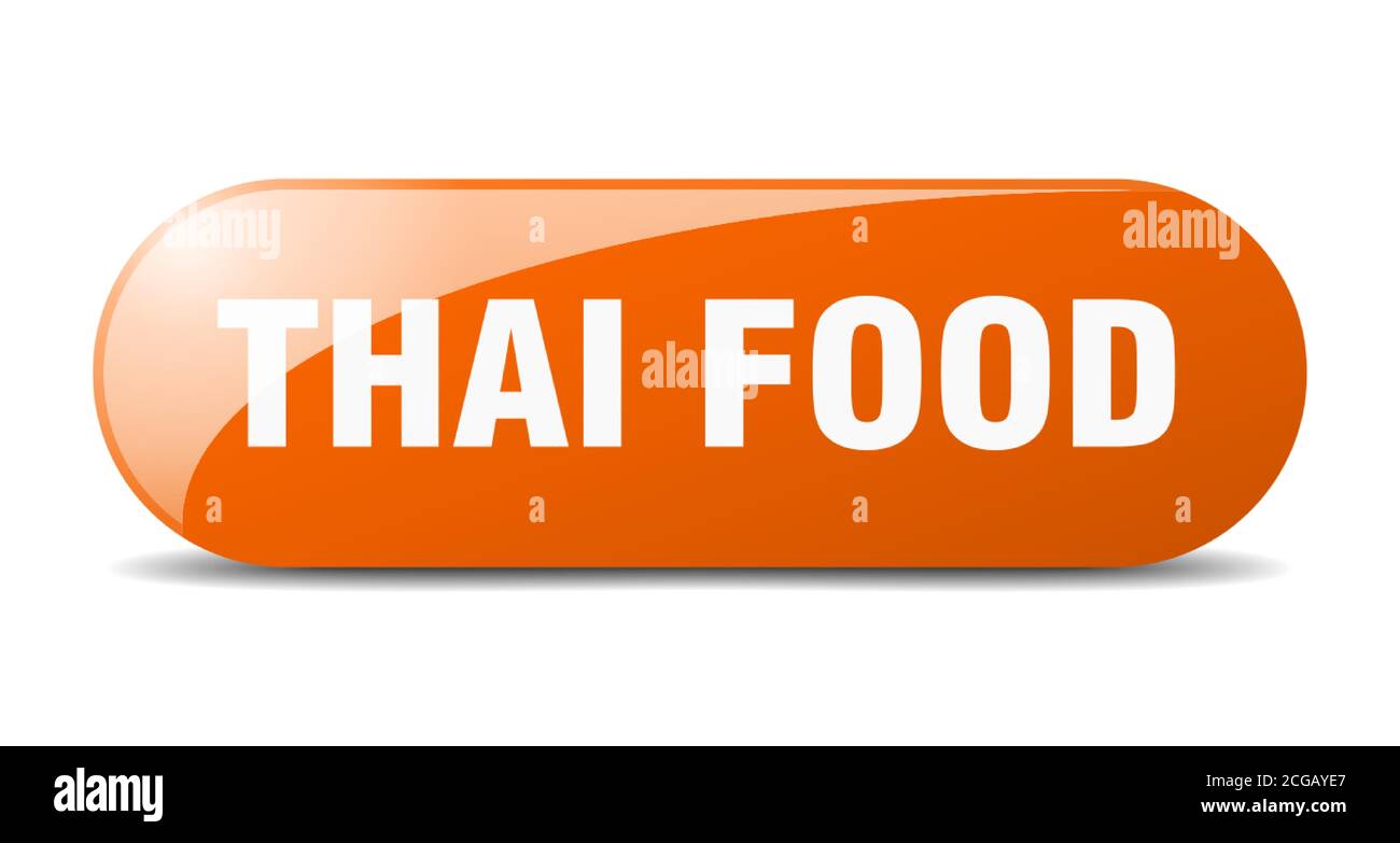 thai food button. rounded glass sign. sticker. banner Stock Vector ...