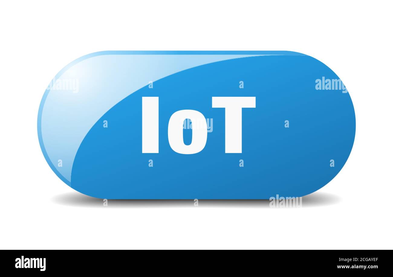 iot button. rounded glass sign. sticker. banner Stock Vector Image ...