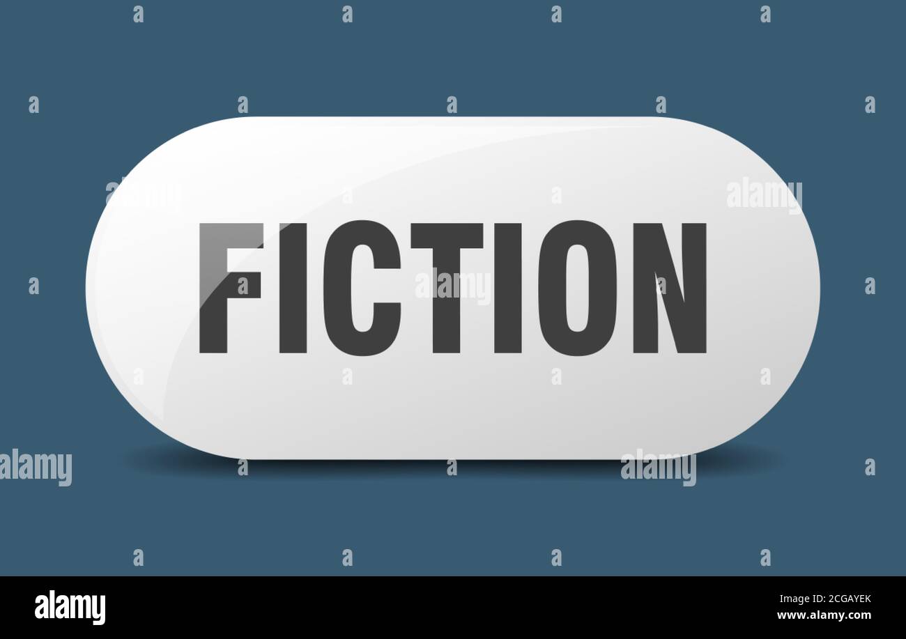 fiction button. rounded glass sign. sticker. banner Stock Vector Image ...