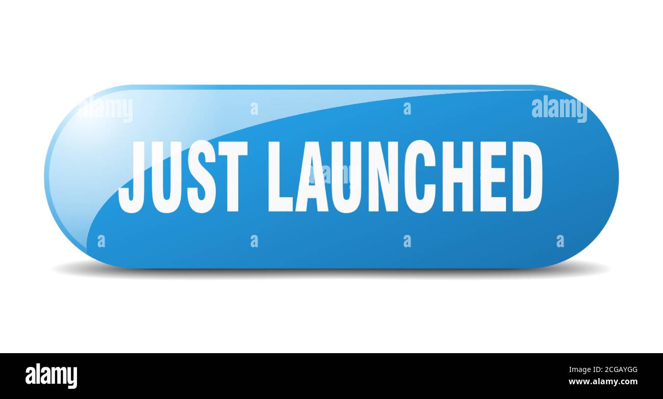 just launched button. rounded glass sign. sticker. banner Stock Vector ...