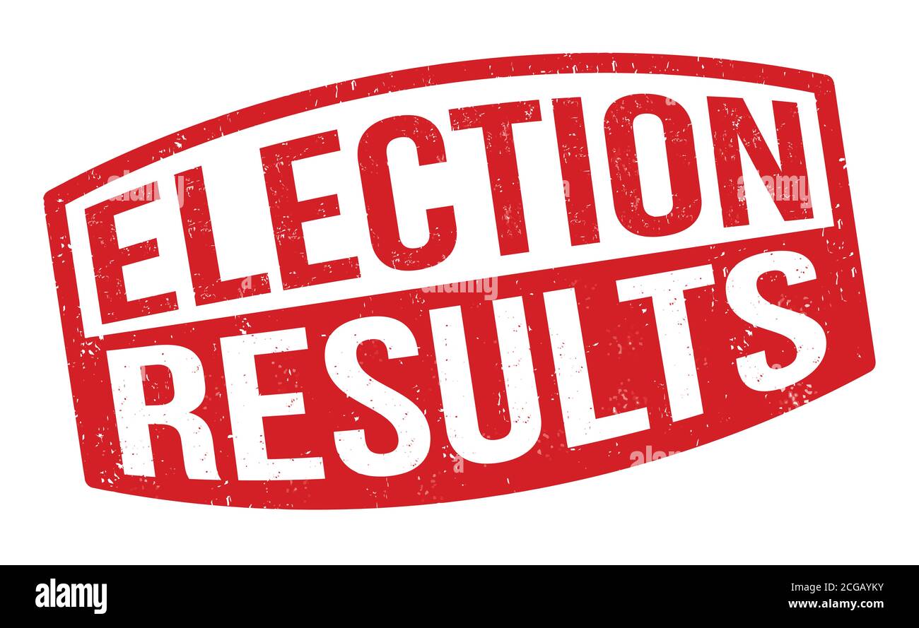 Election results sign or stamp on white background, vector illustration ...