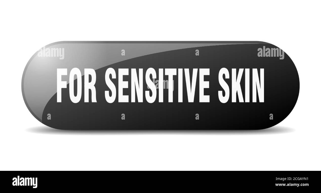 for sensitive skin button. rounded glass sign. sticker. banner Stock ...