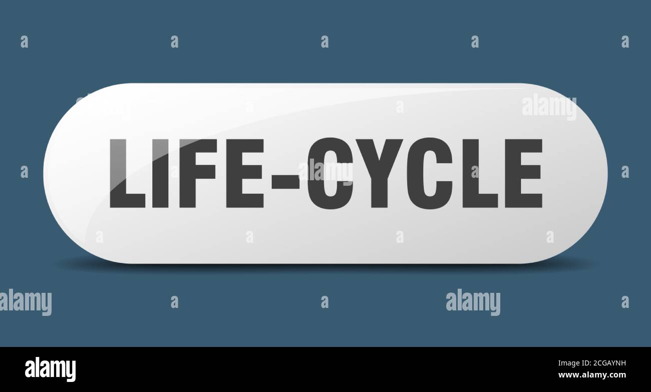 life-cycle button. rounded glass sign. sticker. banner Stock Vector ...