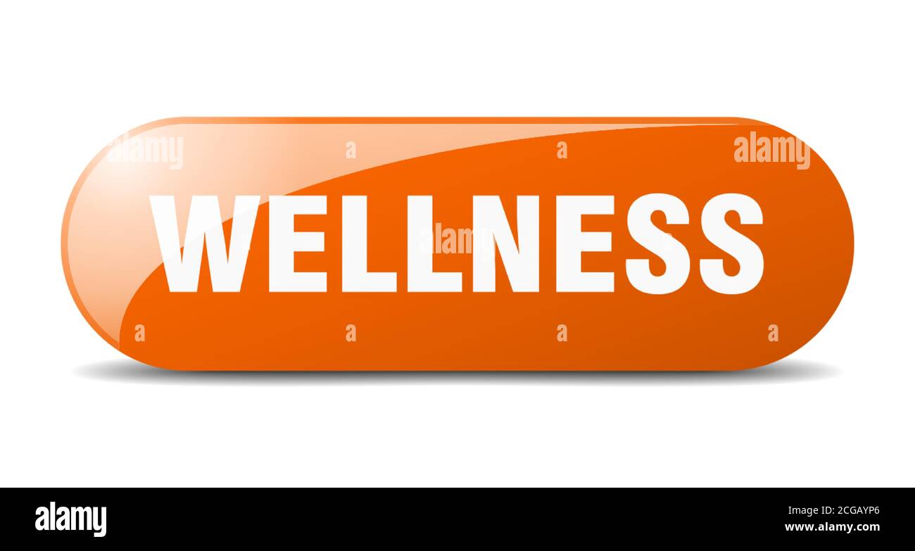 wellness button. rounded glass sign. sticker. banner Stock Vector Image ...