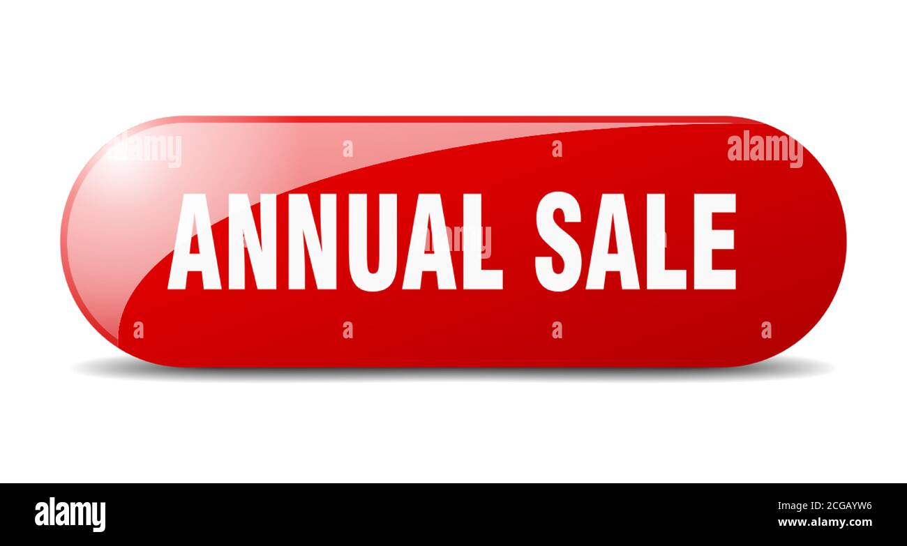 annual sale button. rounded glass sign. sticker. banner Stock Vector ...