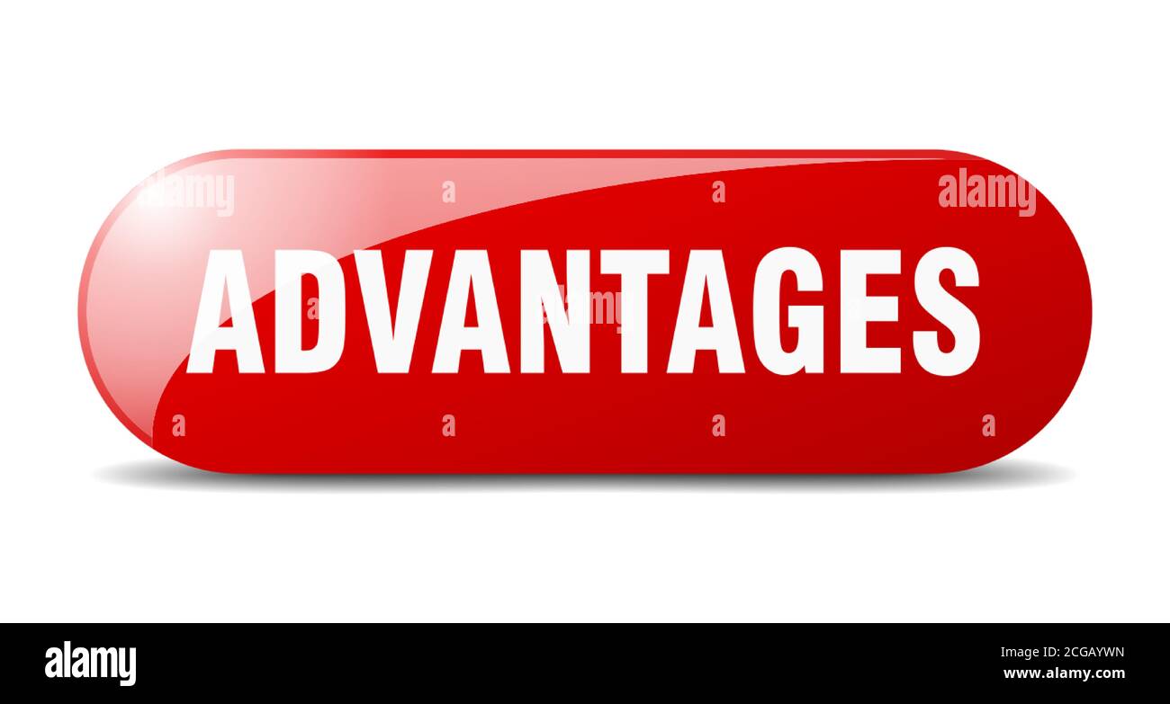 advantages button. rounded glass sign. sticker. banner Stock Vector ...