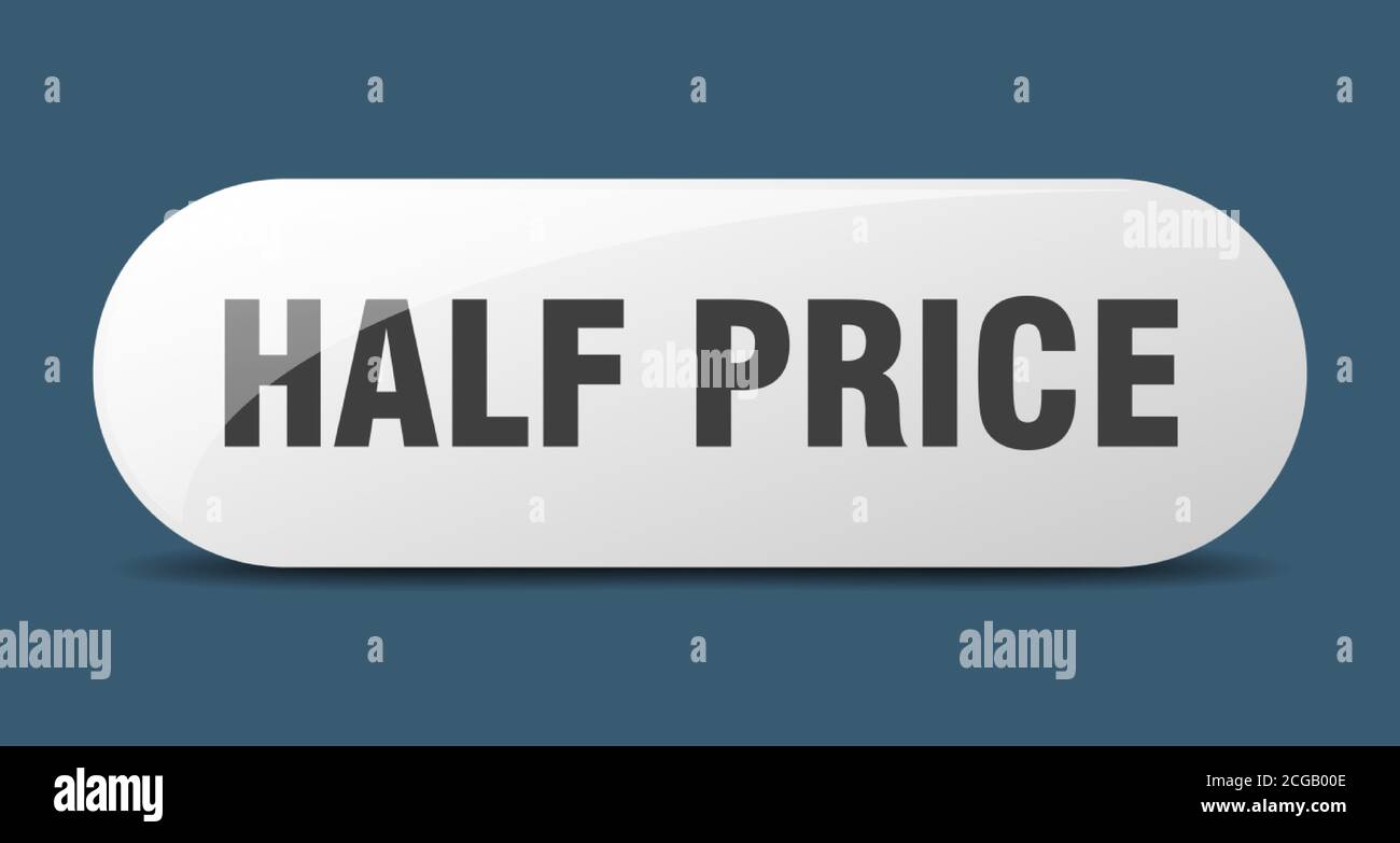 half price button. rounded glass sign. sticker. banner Stock Vector ...